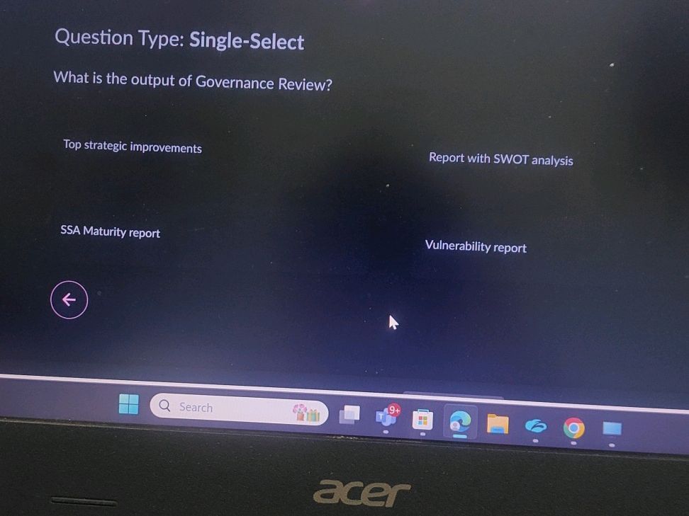 What is the output of Governance Review? | StudyX