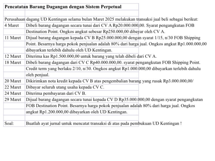 Pencatatan Barang Dagangan dengan Sistem | StudyX