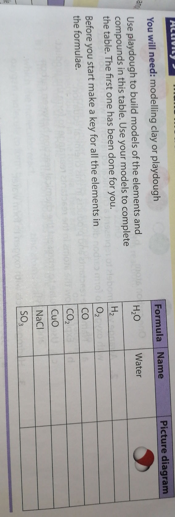 Use playdough to build models of the | StudyX