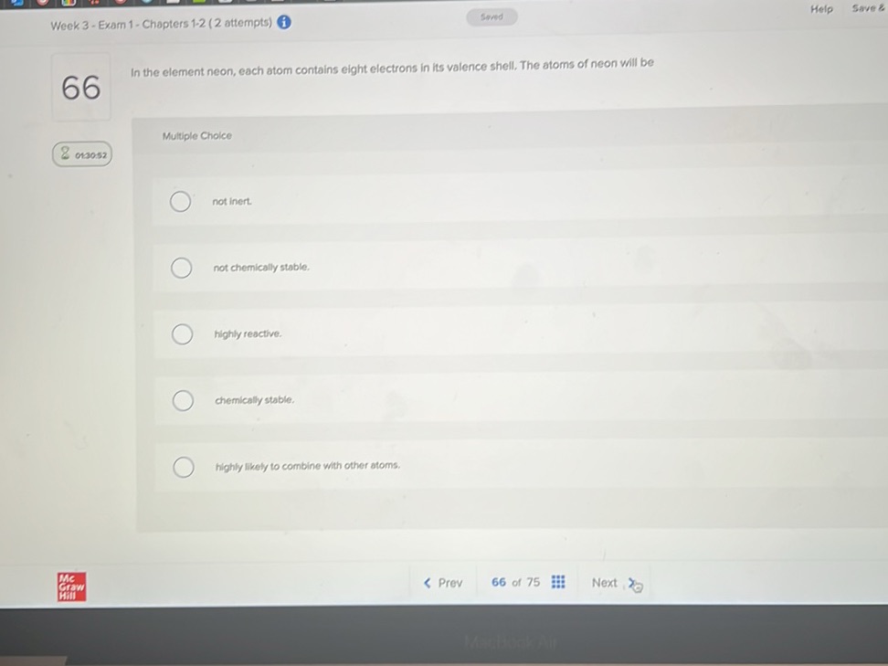 In the element neon, each atom contains | StudyX