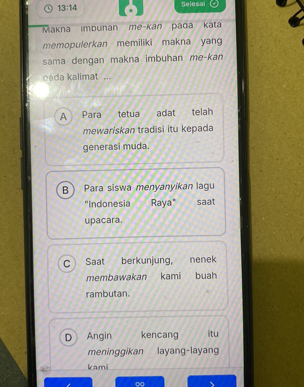 Makna imbunan me-kan pada kata memopulerkan | StudyX