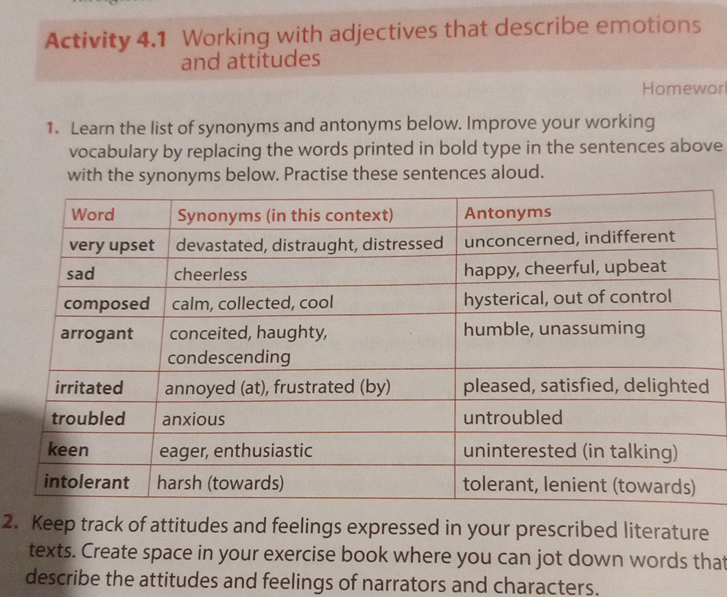 1. Learn the list of synonyms and antonyms | StudyX