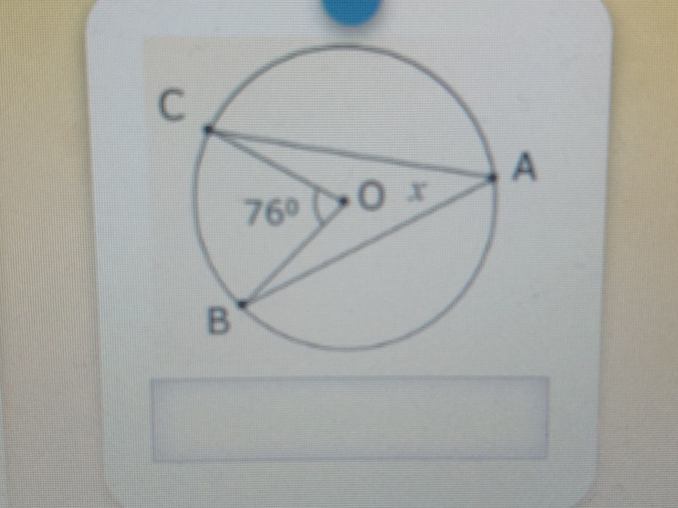 The image shows a circle with center O. | StudyX