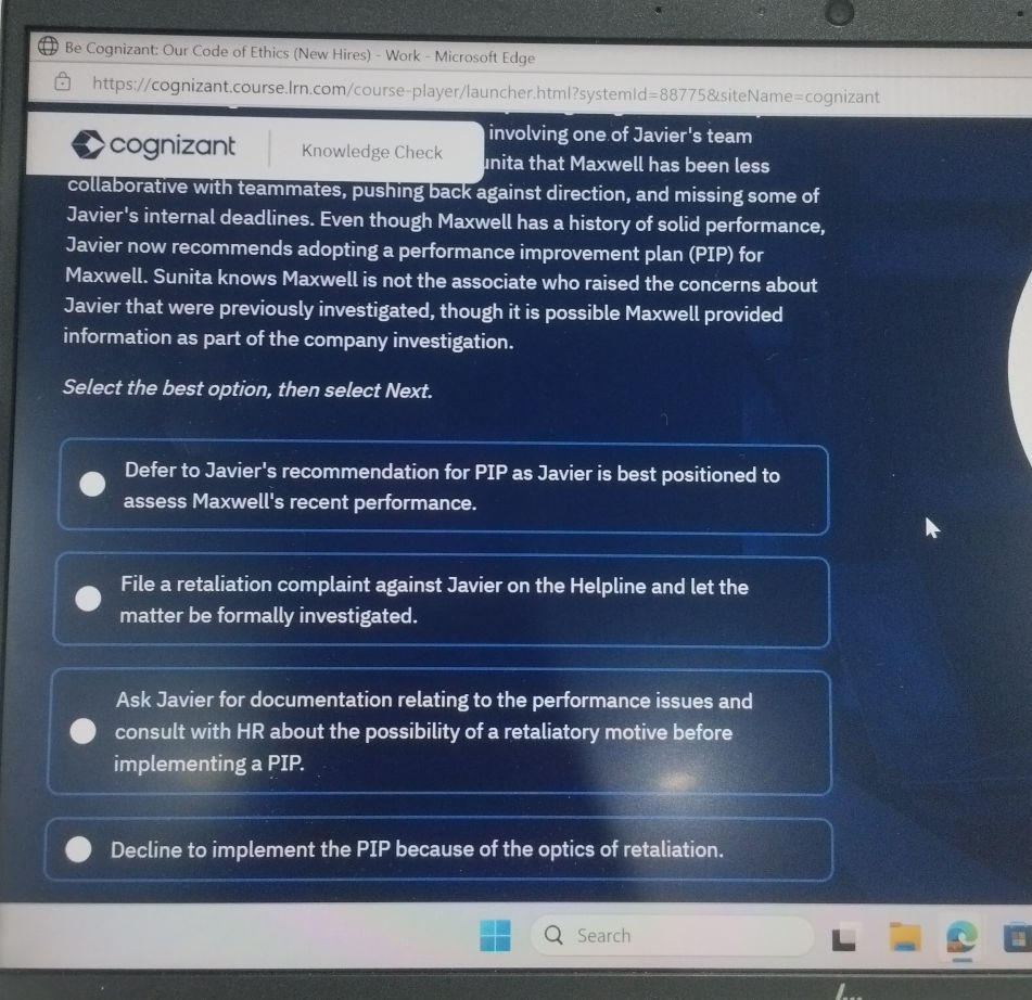 Select the best option, then select Next. | StudyX