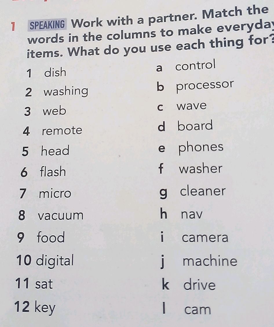 Work with a partner. Match the words in the | StudyX