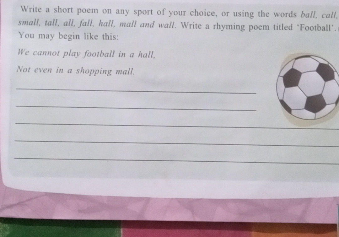 Write a short poem on any sport of your | StudyX