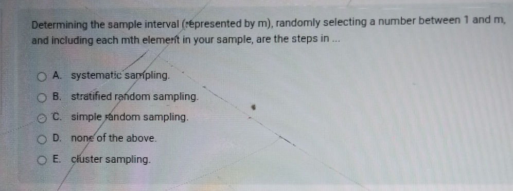 Determining the sample interval (represented | StudyX