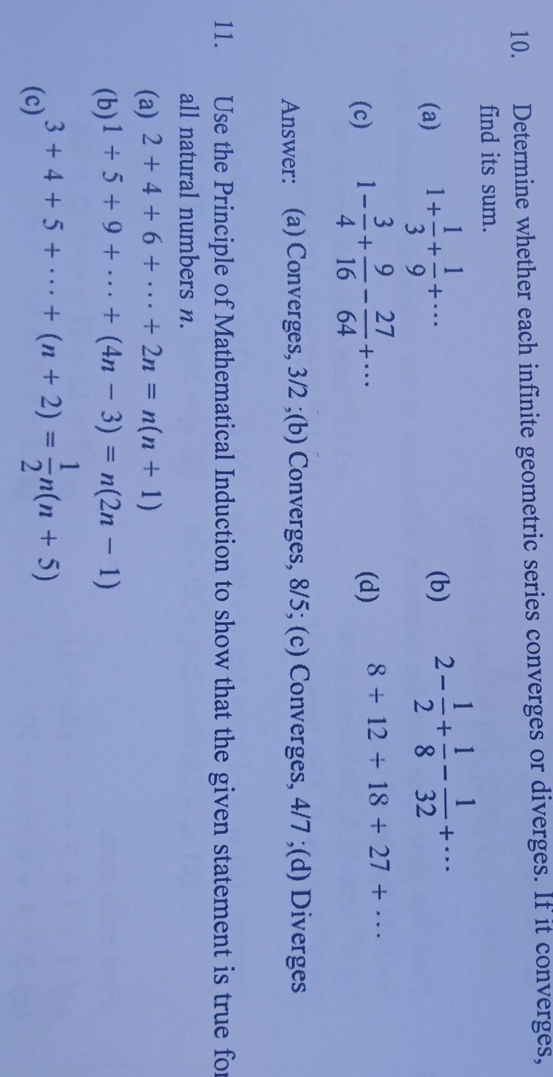 10. Determine whether each infinite | StudyX