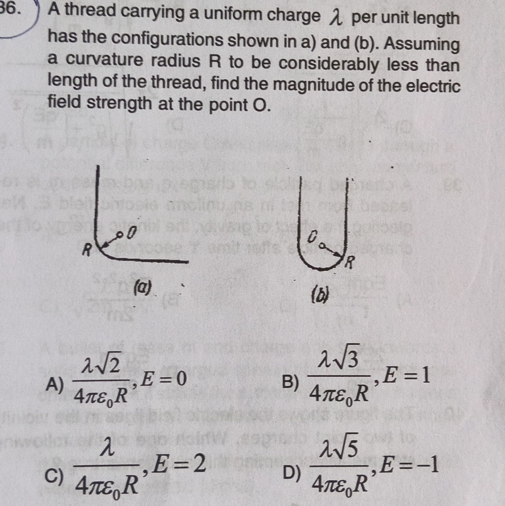 A thread carrying a uniform charge $ $ per | StudyX