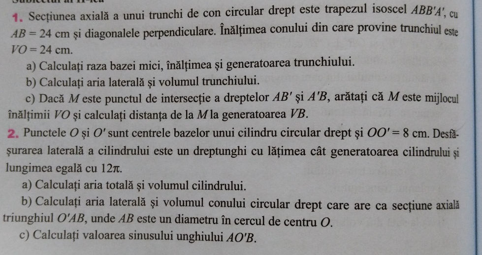 1. Secțiunea axială a unui trunchi de con | StudyX