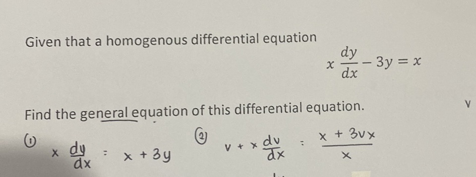 Given that a homogenous differential | StudyX