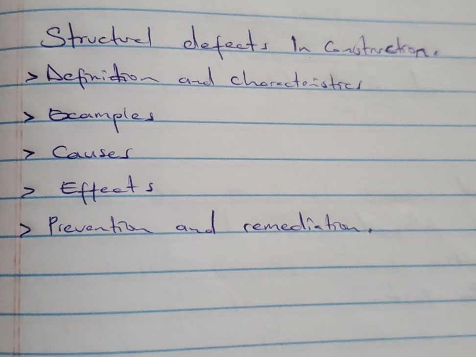 Structural defects in Construction. > | StudyX