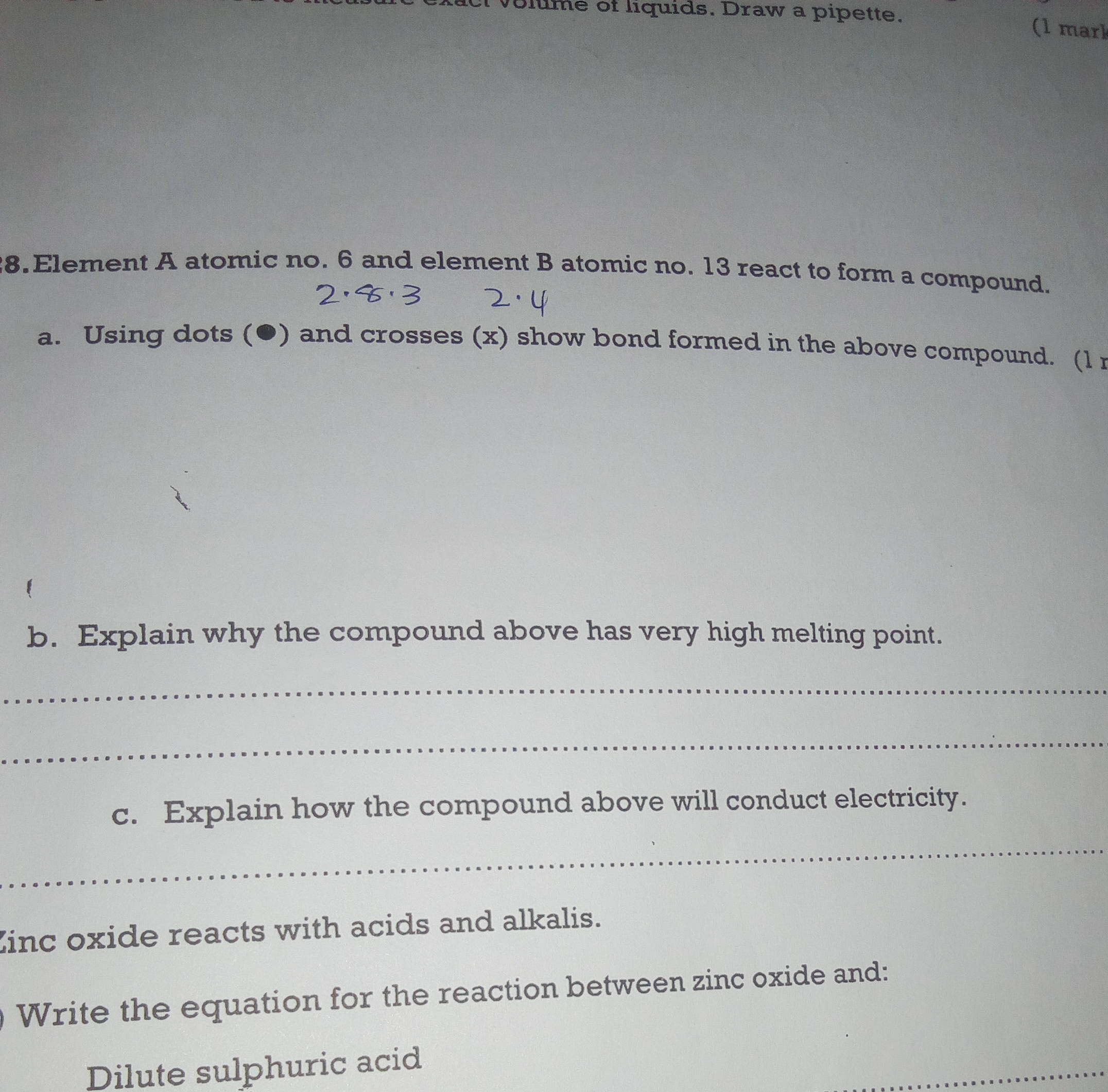 28. Element A atomic no. 6 and element B | StudyX