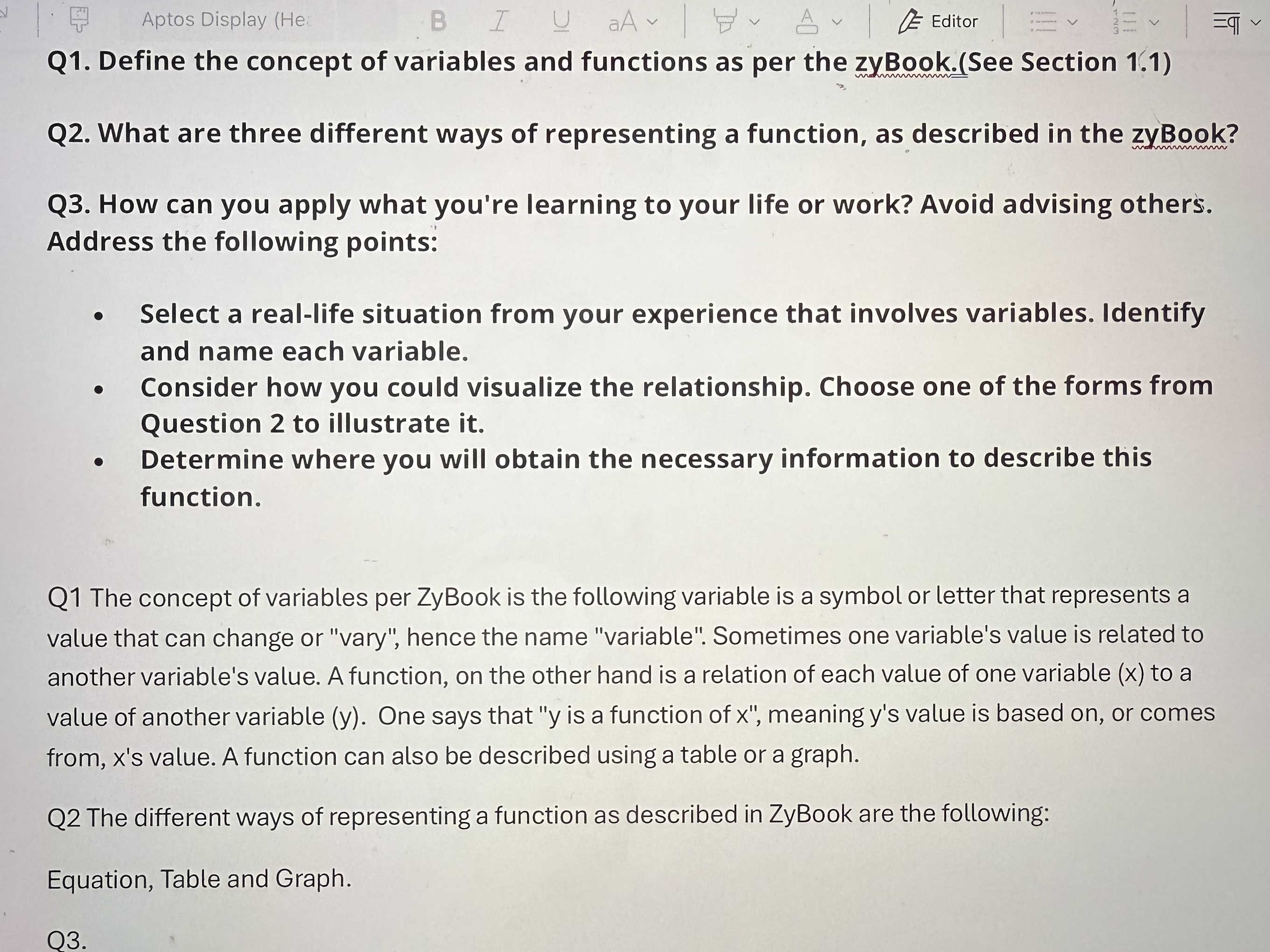 Q1. Define the concept of variables and | StudyX