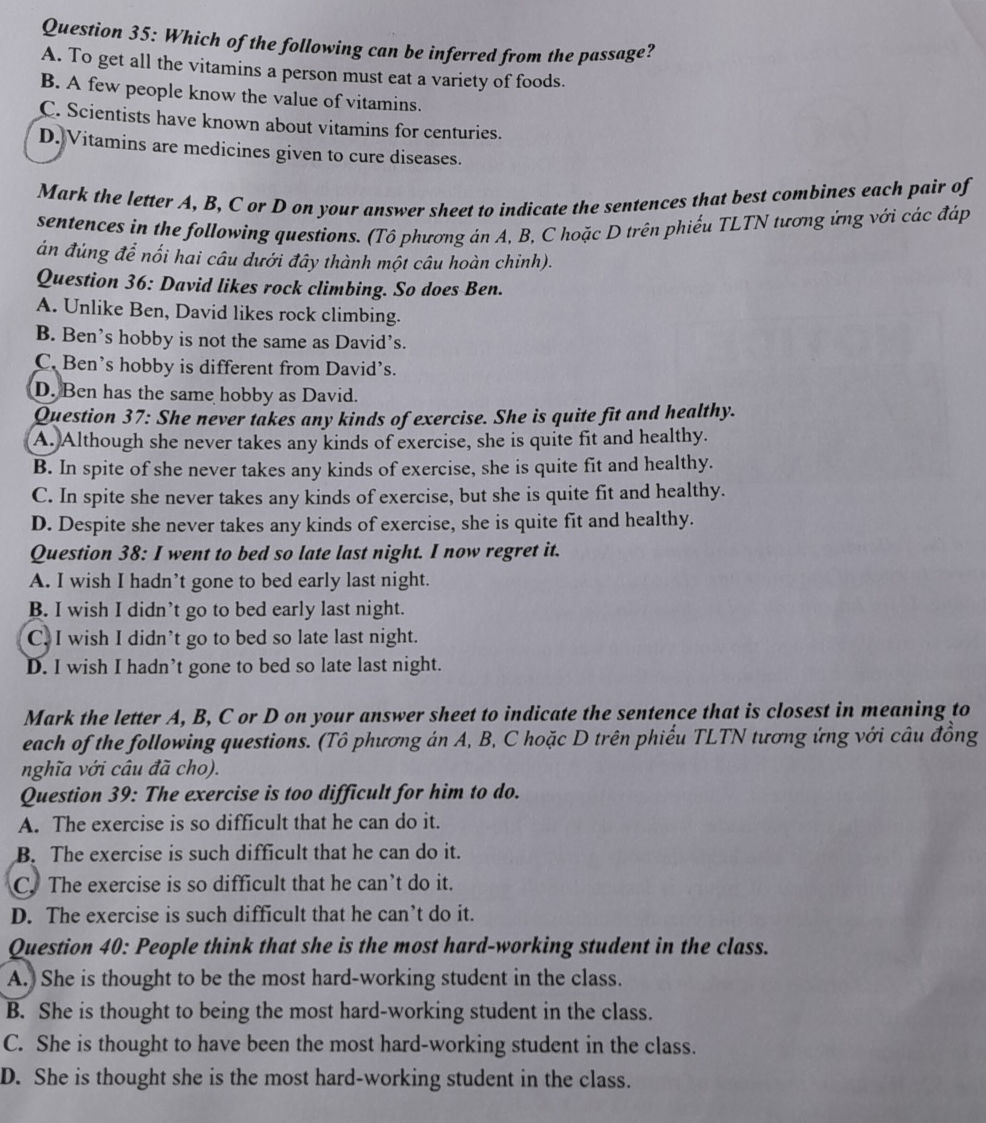 Question 35: Which of the following can be | StudyX
