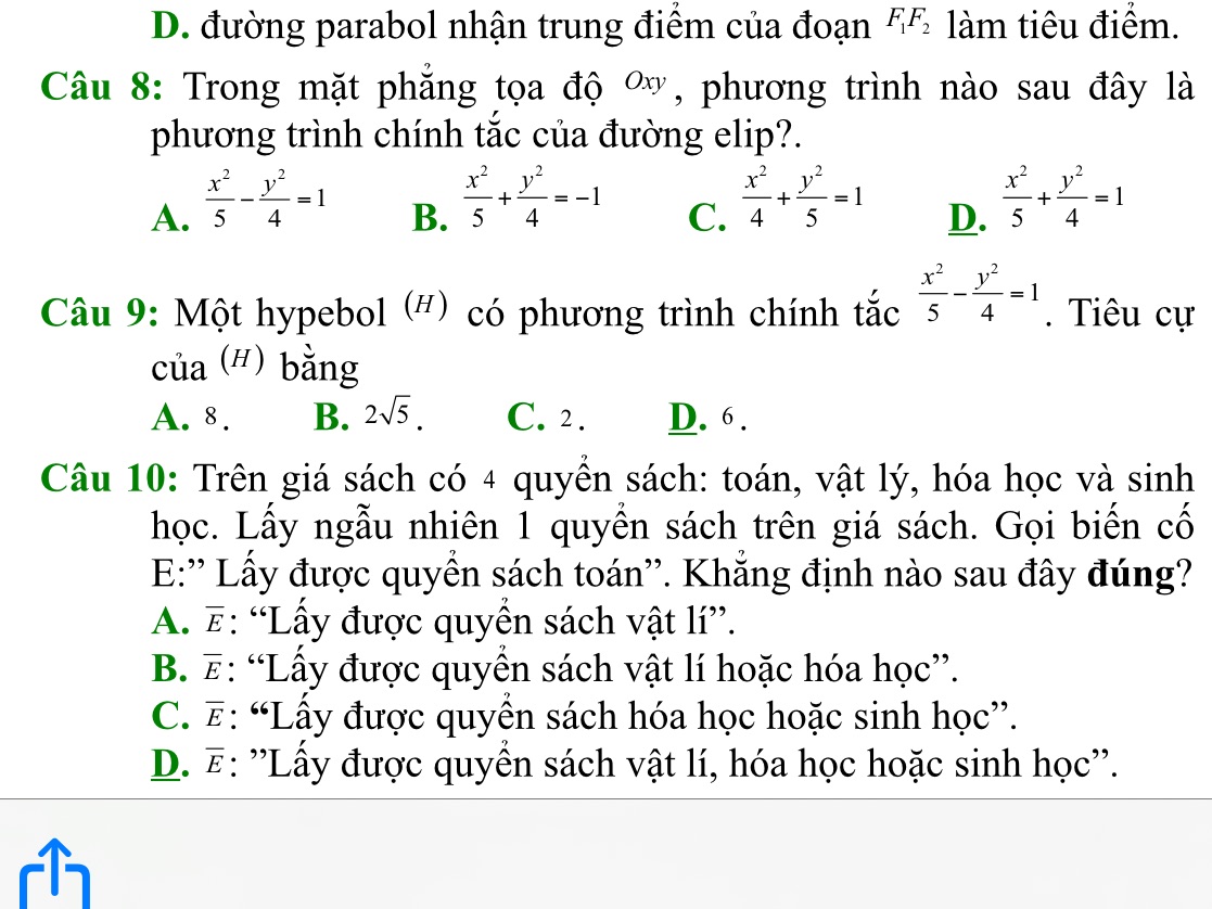 Câu 8: Trong mặt phẳng tọa độ $Oxy$, phương | StudyX