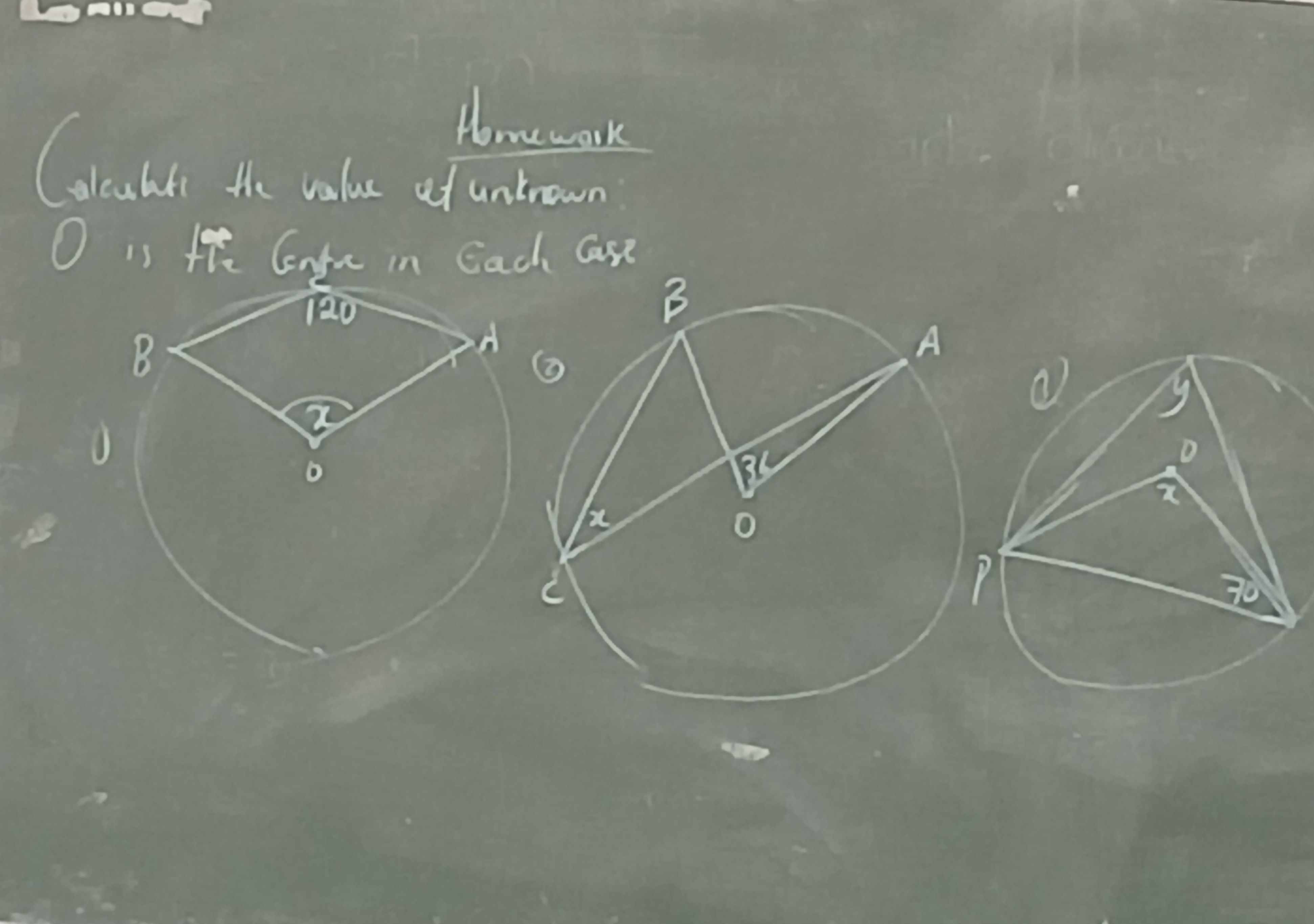 Homework Calculate the value of unknown. O | StudyX
