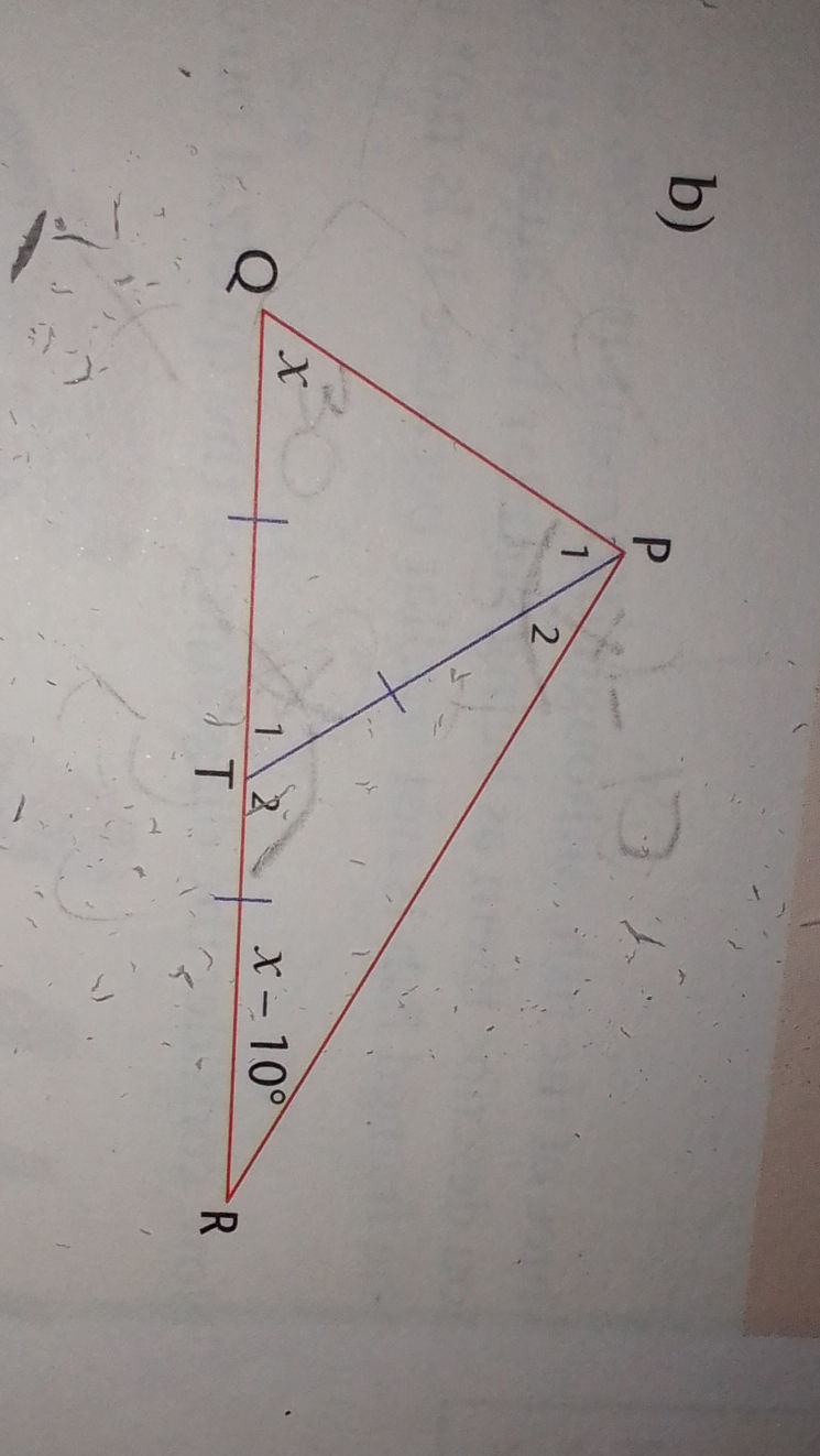 The image shows a triangle $PQR$. Angle $Q$ | StudyX