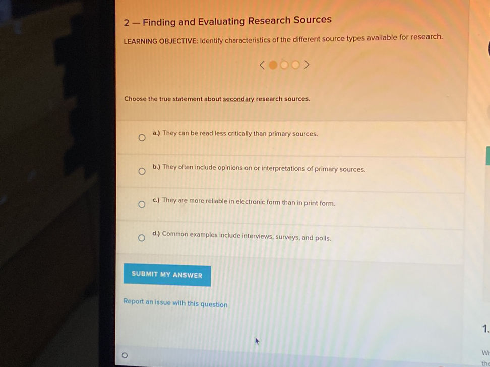 Choose the true statement about secondary | StudyX