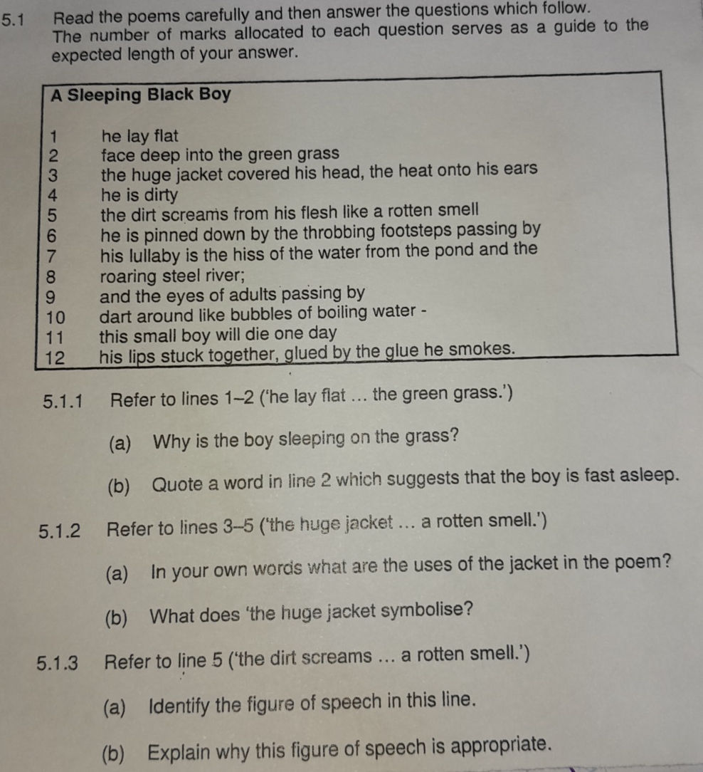 Read the poems carefully and then answer the | StudyX