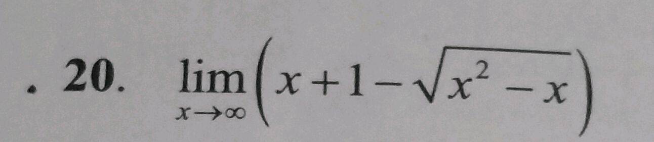 Calculate the limit of (x+1-√(x²-x)) as x | StudyX