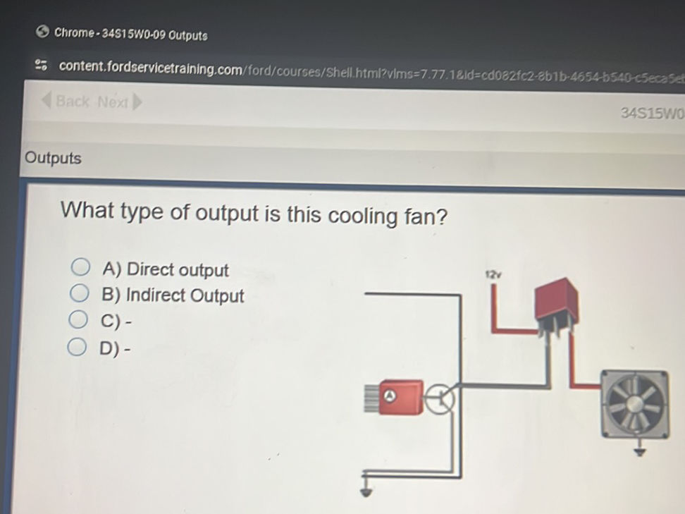 What type of output is this cooling fan? A) | StudyX