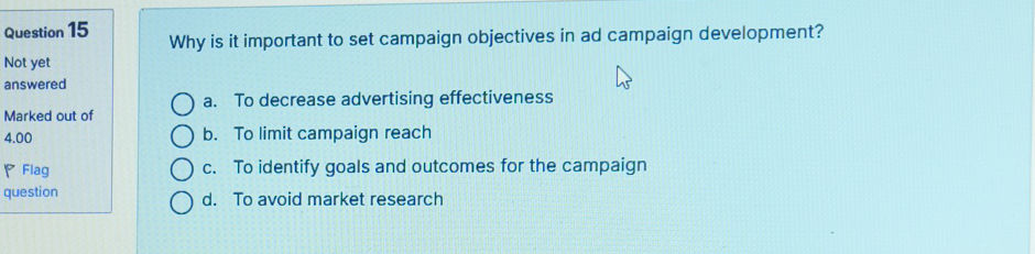 Why is it important to set campaign | StudyX