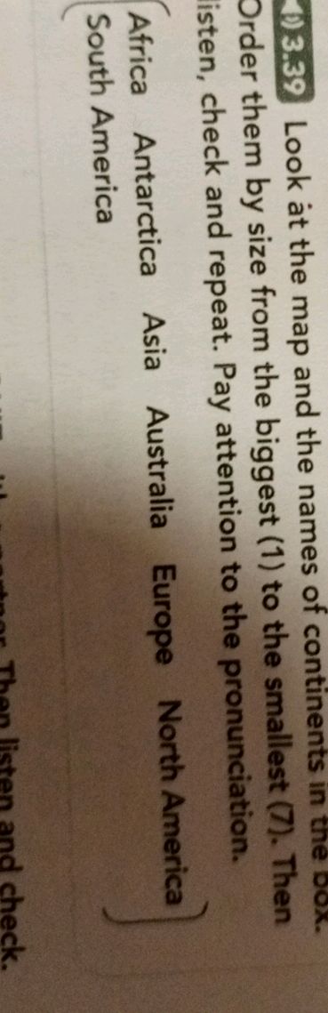 Look at the map and the names of continents | StudyX