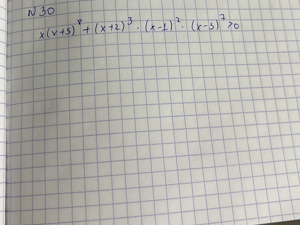 x(x+5)^8 + (x+2)^3 (x-1)^2 (x-3)^7 > 0 | StudyX