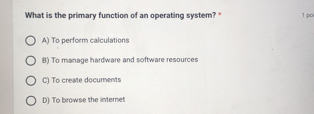 What is the primary function of an operating | StudyX