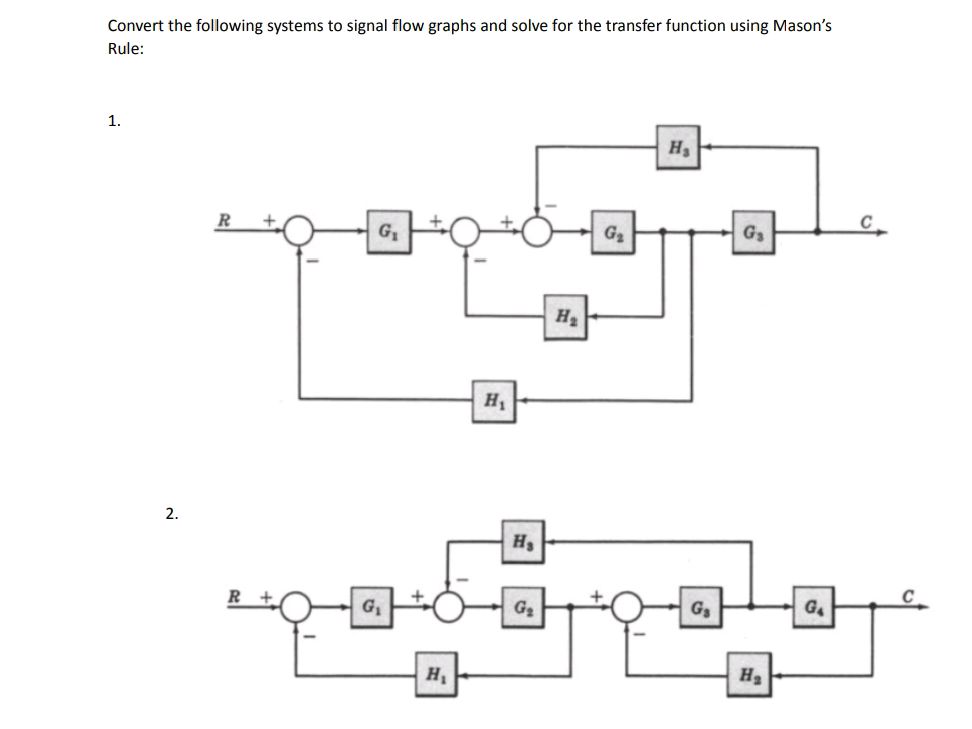 Convert the following systems to signal flow | StudyX