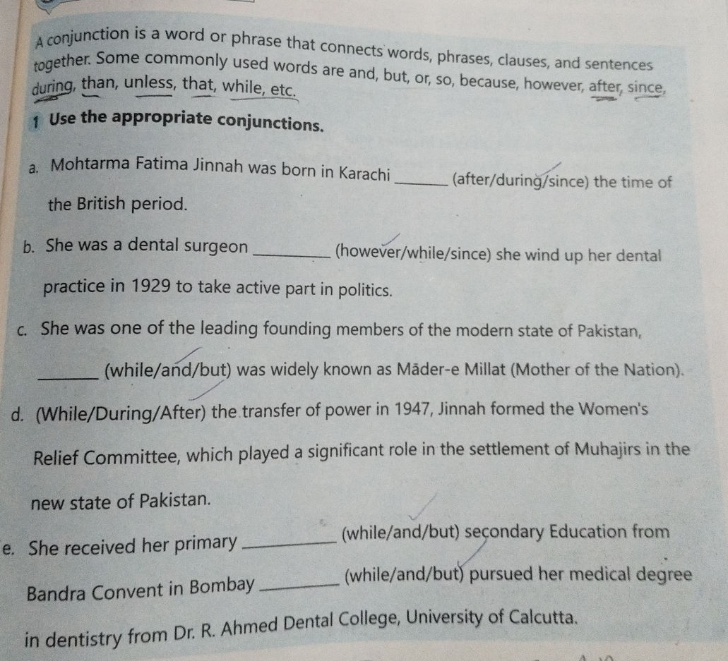 1 Use the appropriate conjunctions. a. | StudyX