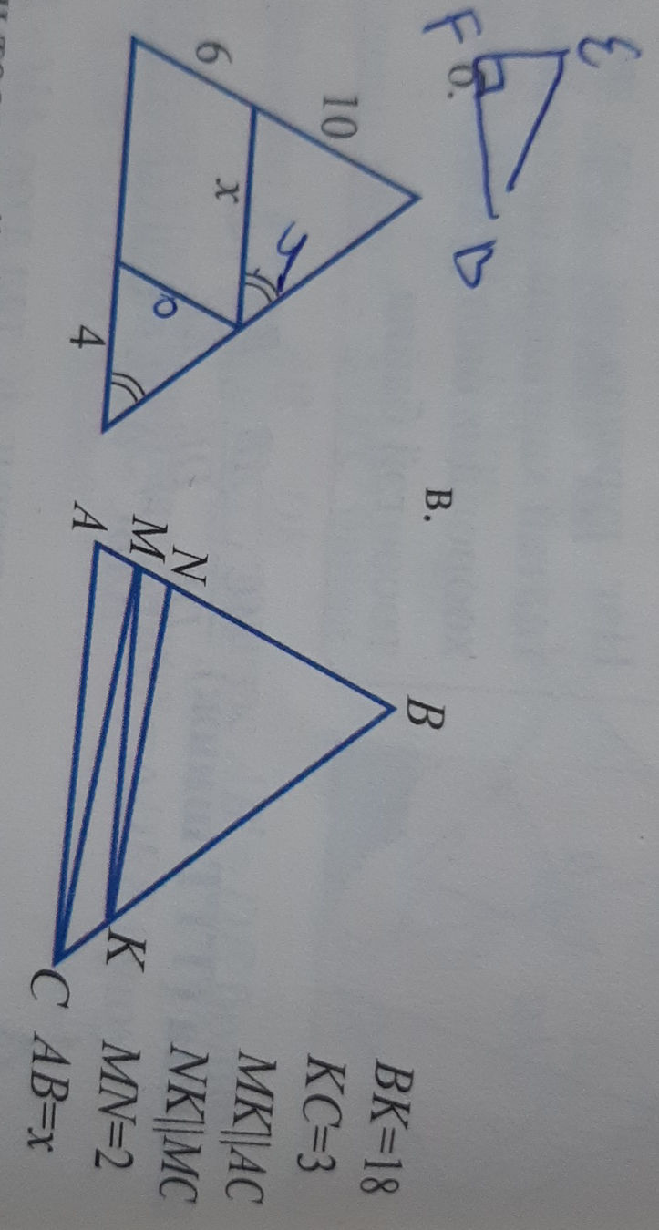 AB = x MN = 2 NK || MC MK || AC KC = 3 BK = | StudyX