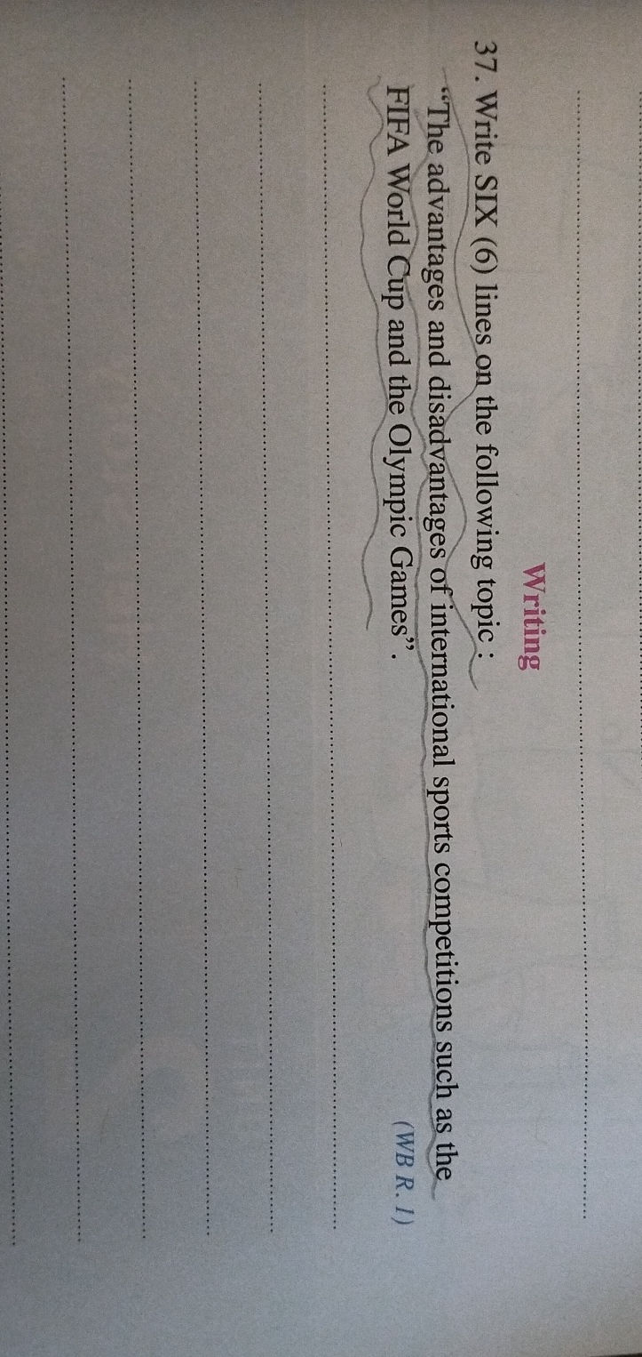 37. Write SIX (6) lines on the following | StudyX