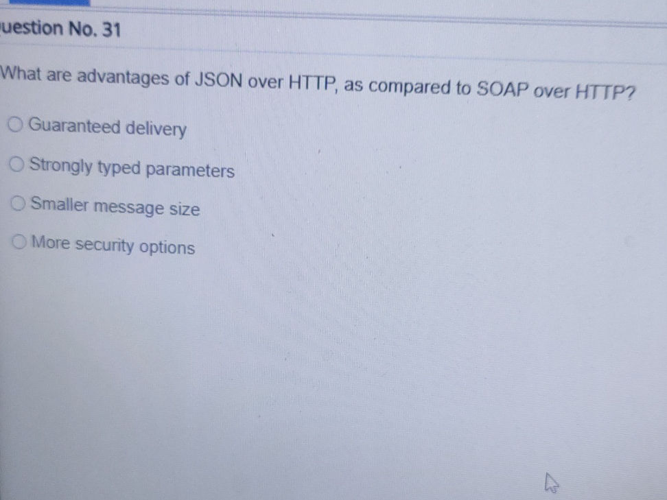 What are advantages of JSON over HTTP, as | StudyX