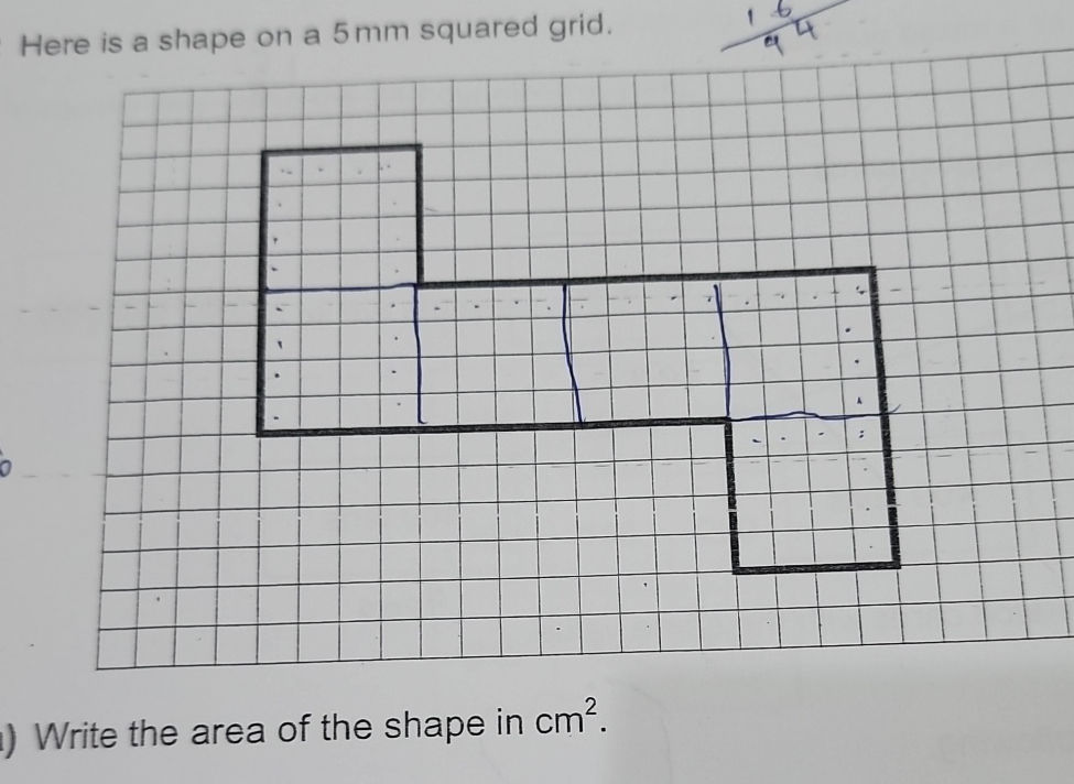 Here is a shape on a 5 mm squared grid. | StudyX