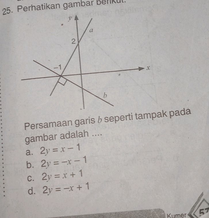 Perhatikan gambar berikut. Persamaan garis | StudyX
