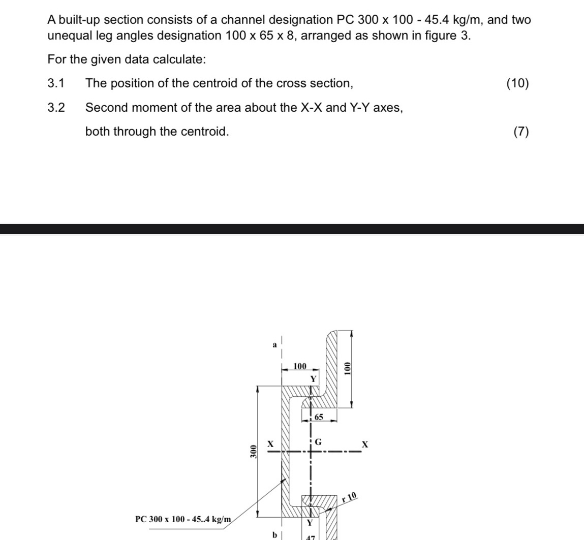 A built-up section consists of a channel | StudyX