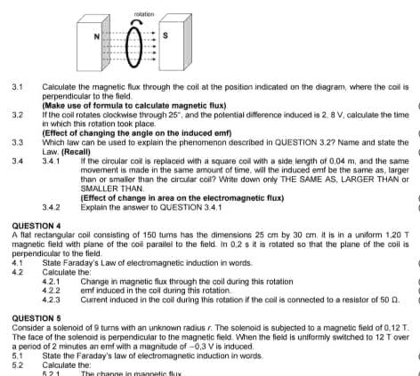 3.1 Calculate the magnetic flux through the | StudyX
