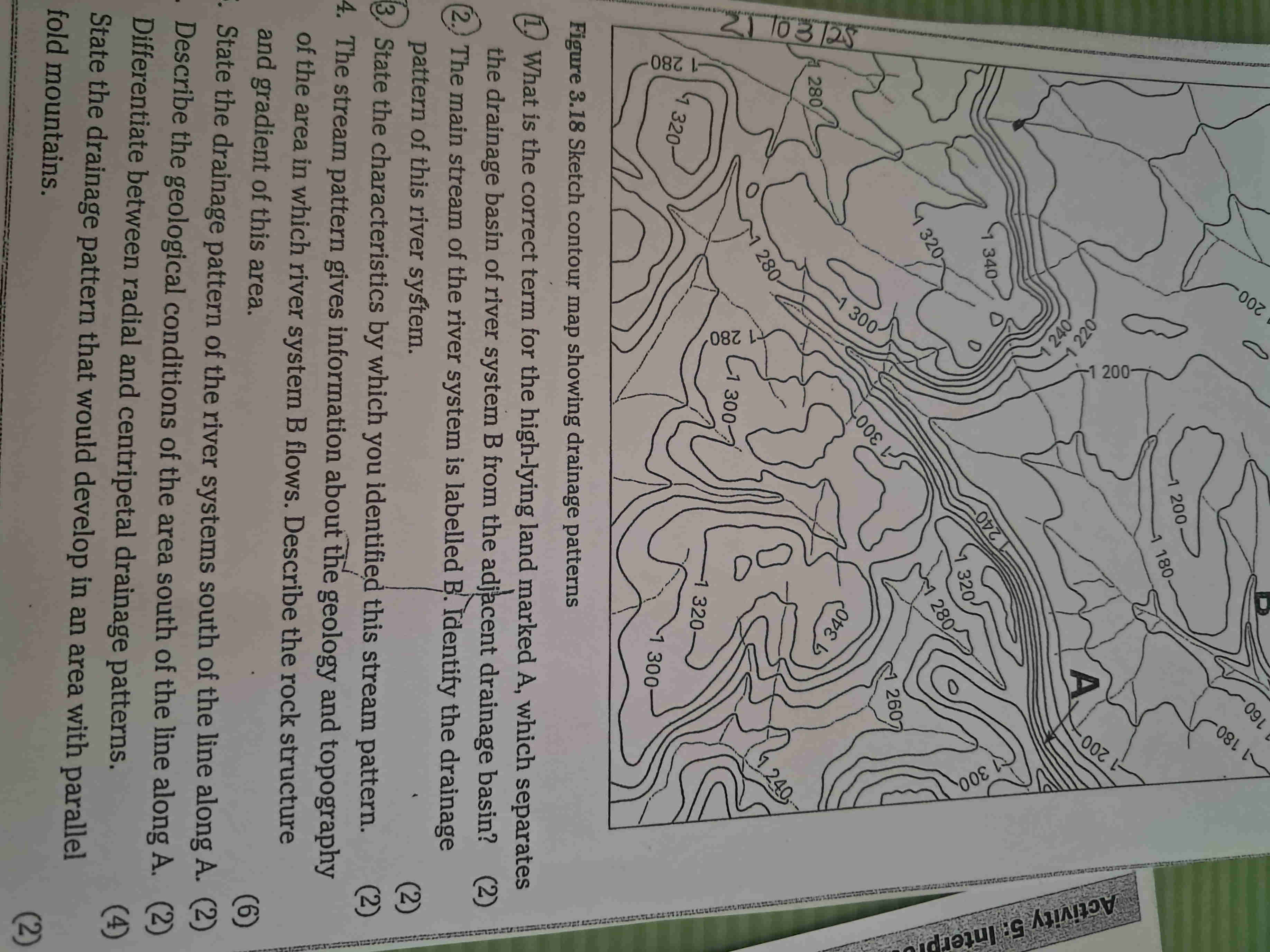 Figure 3.18 Sketch contour map showing | StudyX
