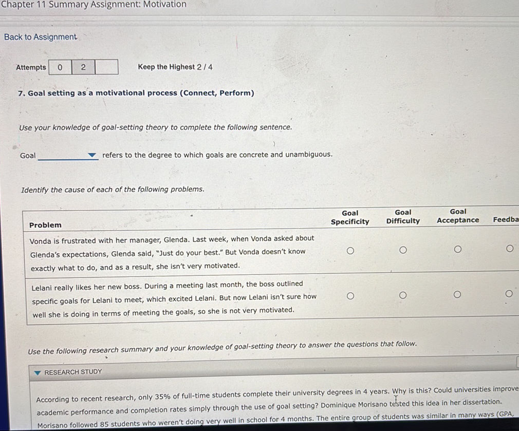 7. Goal setting as a motivational process | StudyX