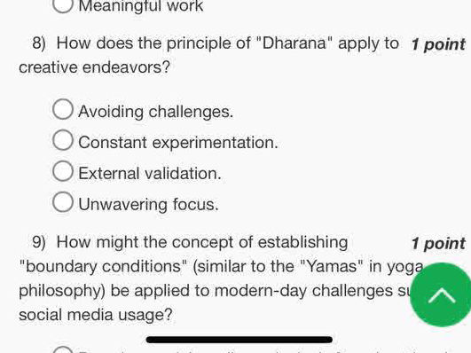8) How does the principle of "Dharana" apply | StudyX