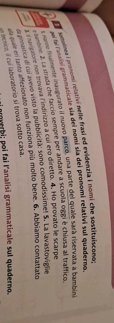 Sottolinea i pronomi relativi nelle frasi ed | StudyX