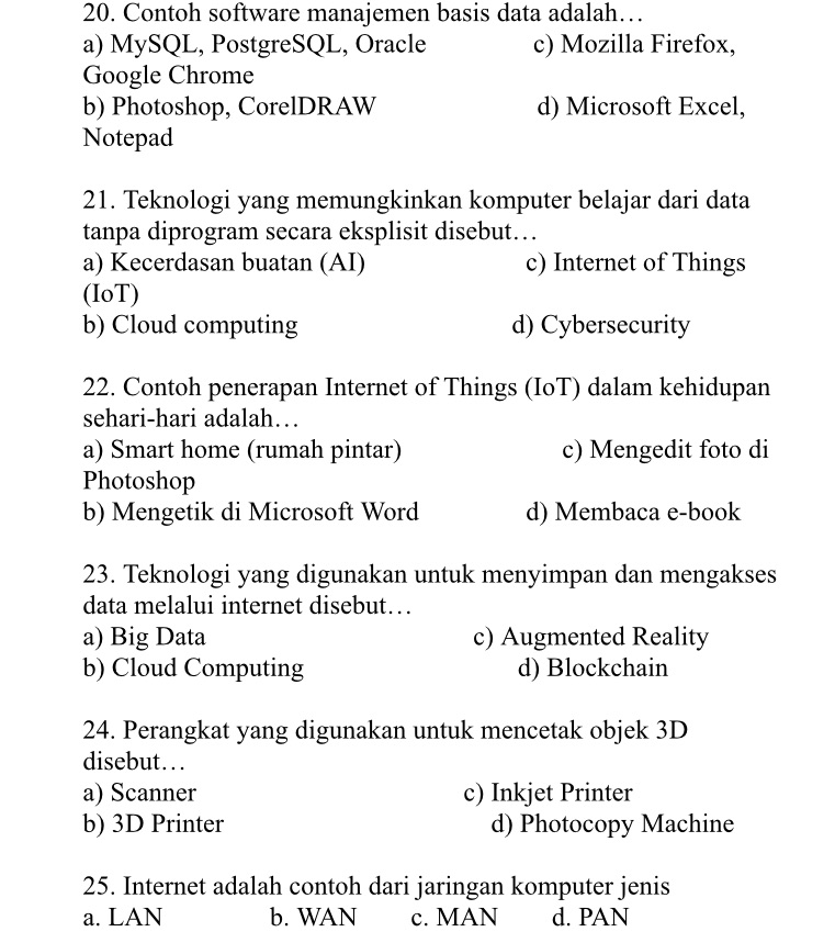 20. Contoh software manajemen basis data | StudyX