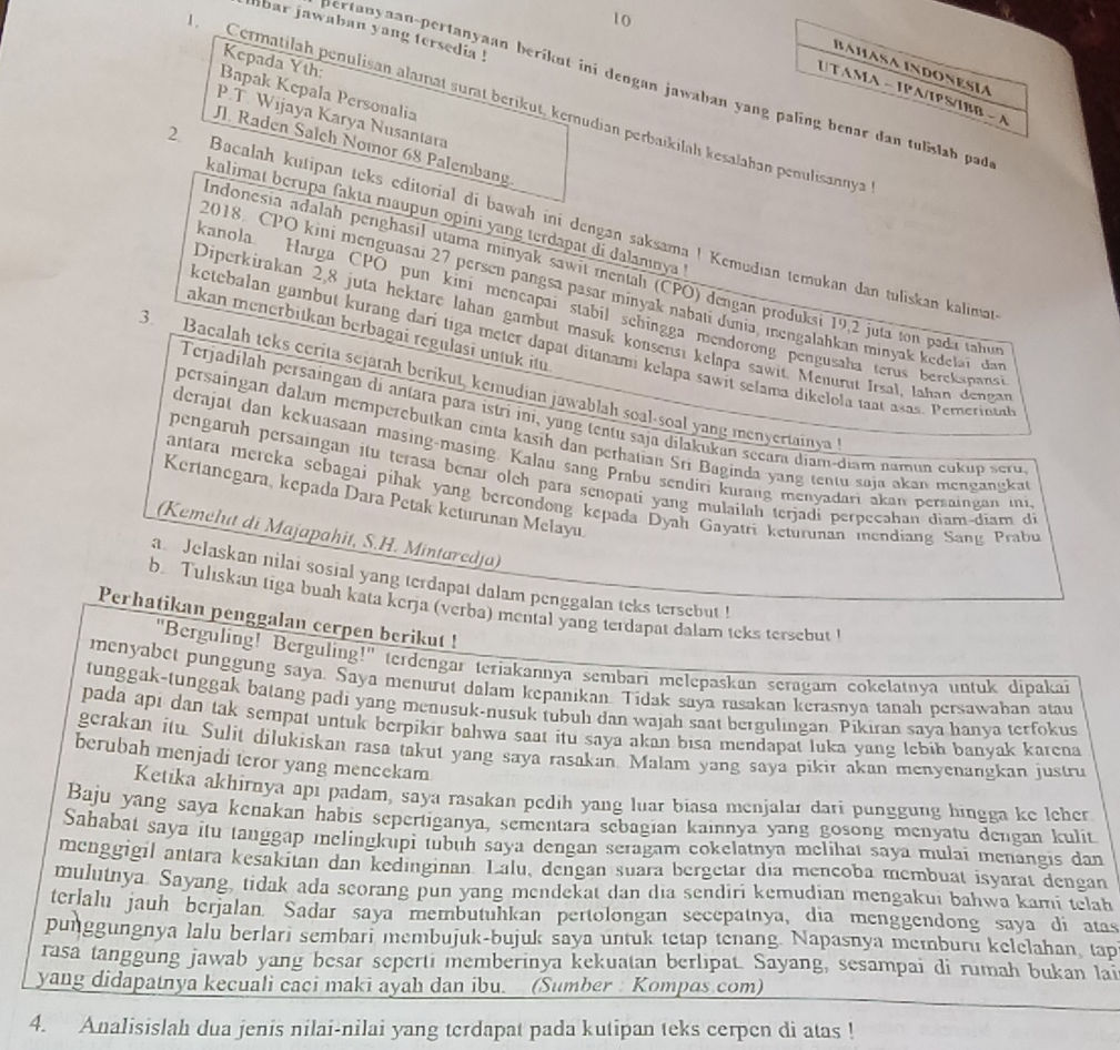 1. Cermatilah penulisan alamat surat | StudyX