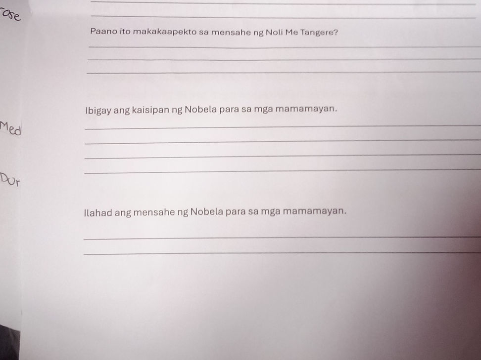 Paano ito makakaapekto sa mensahe ng Noli Me | StudyX