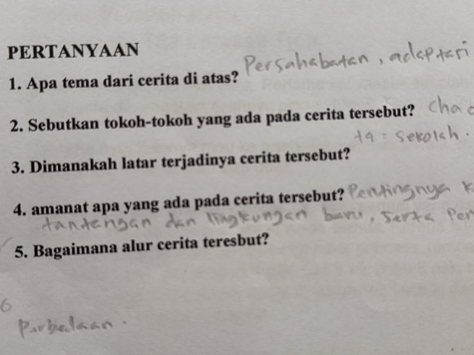 1. Apa tema dari cerita di atas? | StudyX