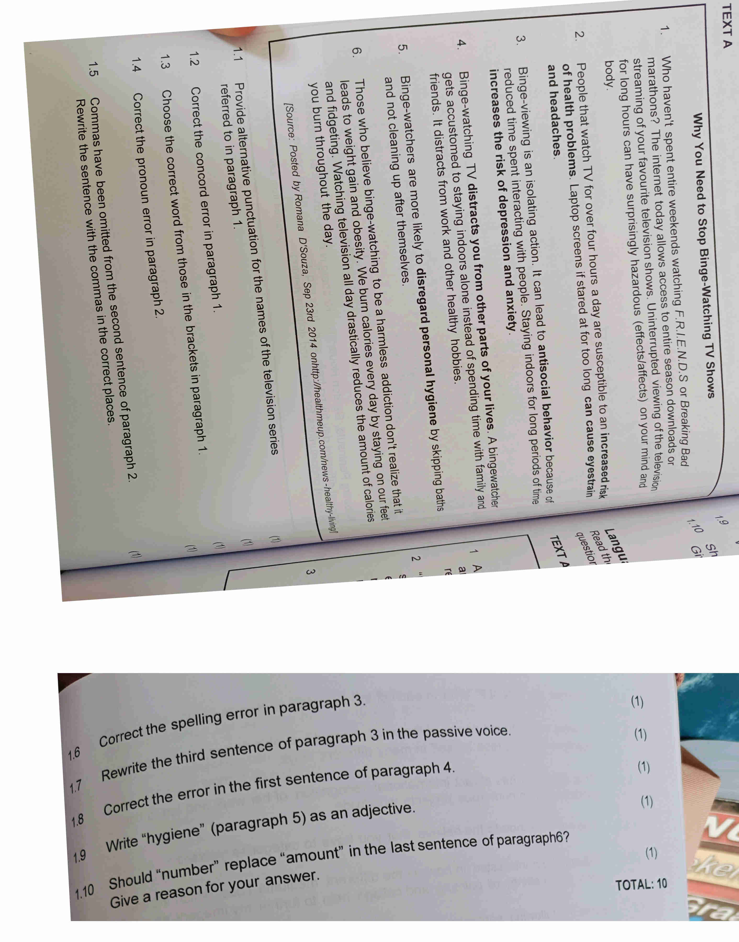1.1 Provide alternative punctuation for the | StudyX