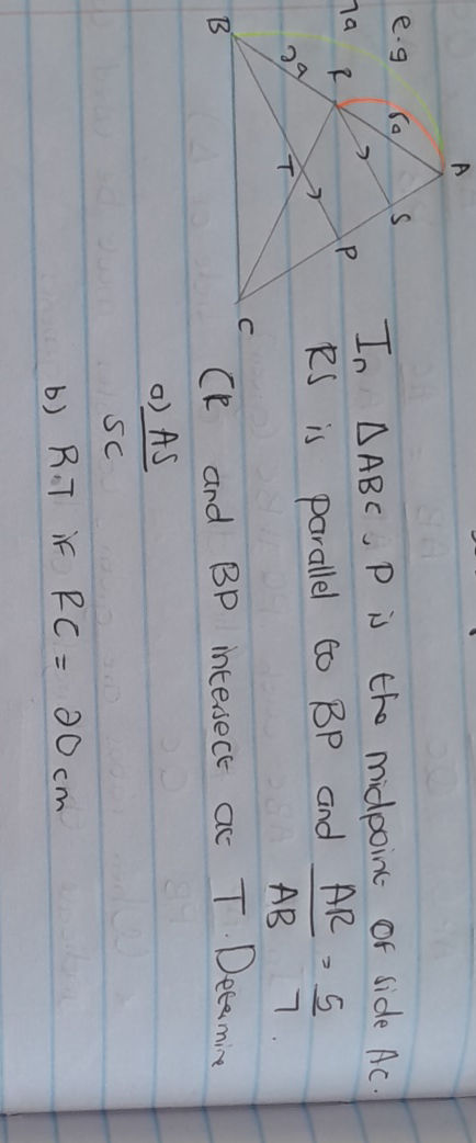 In $ ABC$, P is the midpoint of side AC. RS | StudyX