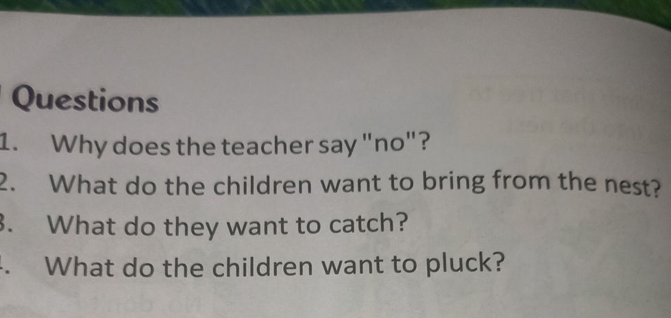 1. Why does the teacher say "no"? 2. What | StudyX